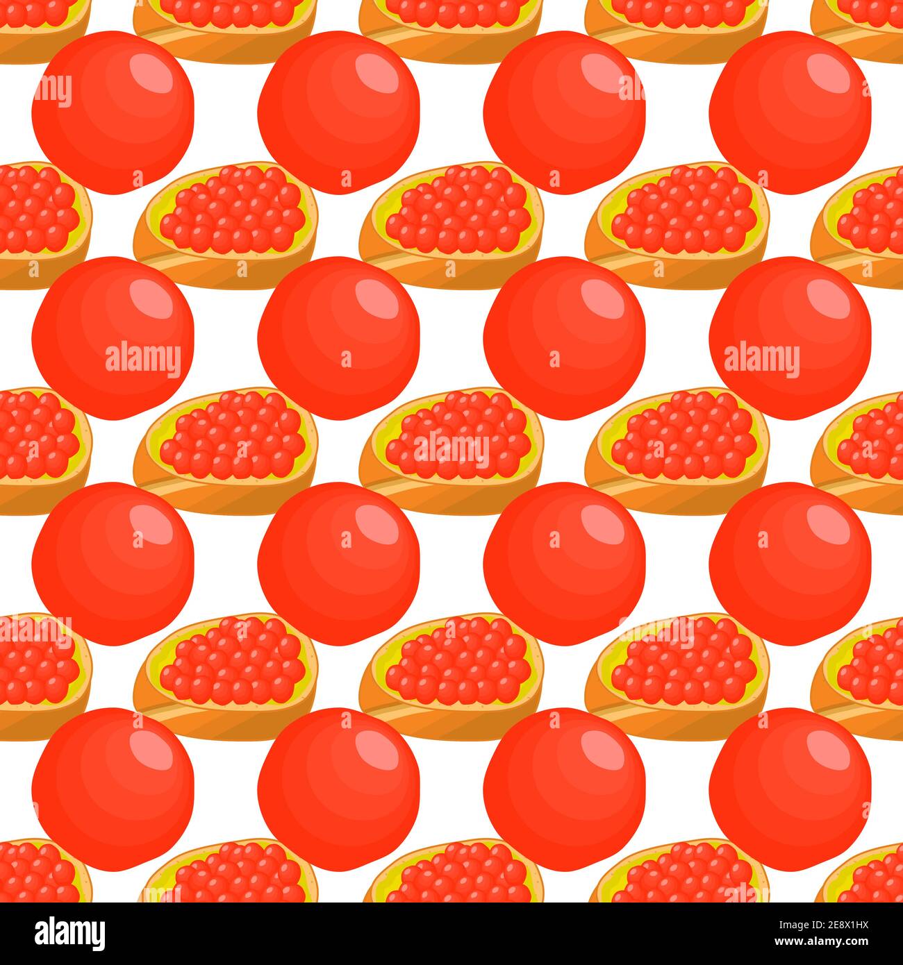 Illustration on theme big pattern identical types fish caviar, egg ...