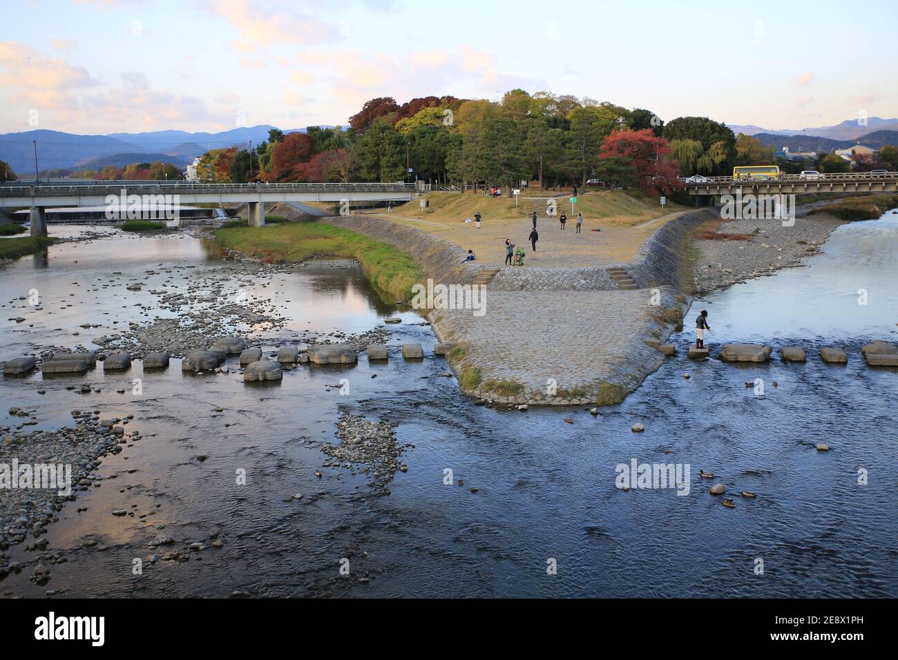 Kamo River, kyoto main river, one of famous river in japan Stock Photo ...
