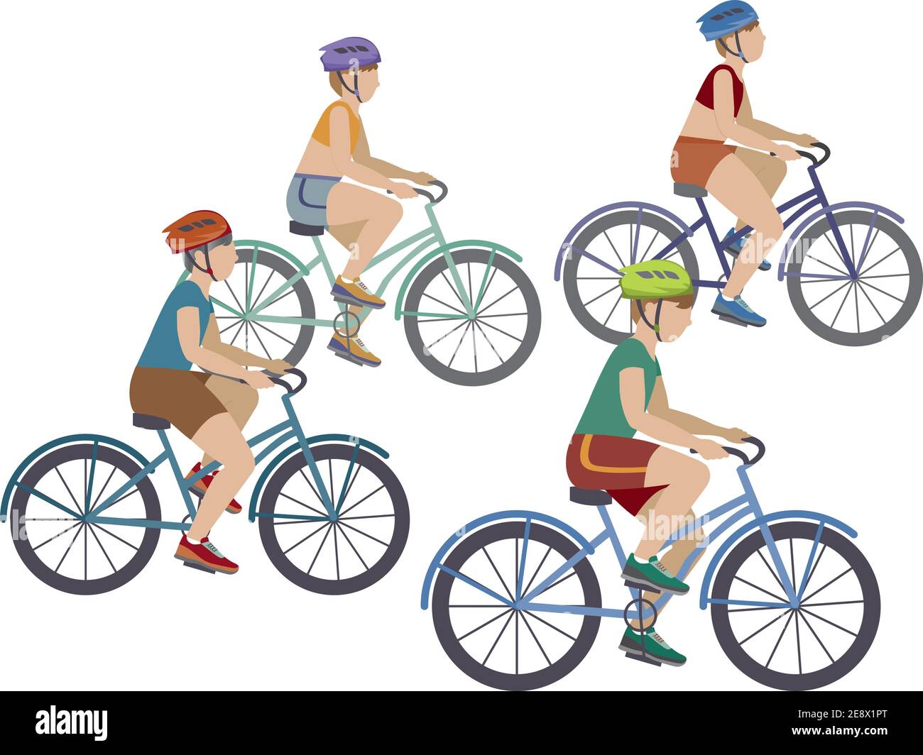 Group touring in bikes - illustration Stock Vector Image & Art - Alamy