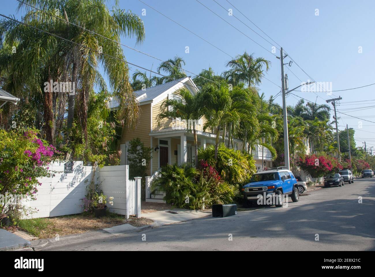 KEY WEST, UNITED STATES - Apr 05, 2011: Southern style houses on Key ...
