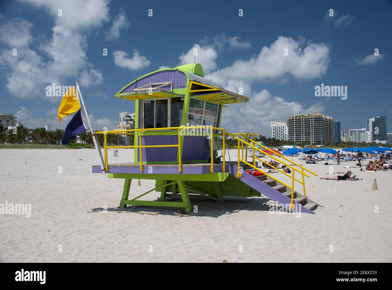 MIAMI BEACH, UNITED STATES - Apr 07, 2011: Exterior view of a typical ...