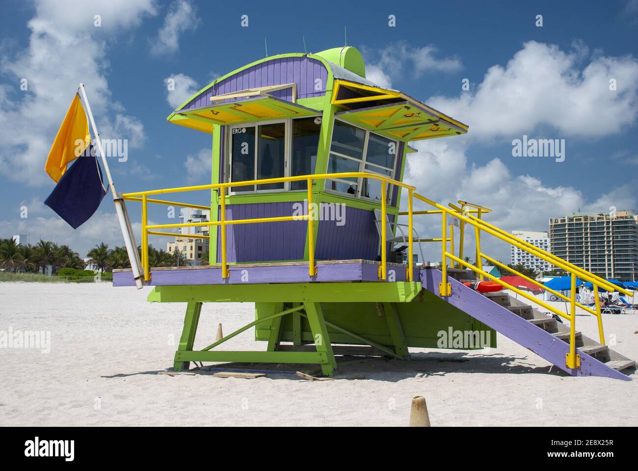 MIAMI BEACH, UNITED STATES - Apr 07, 2011: Exterior view of a typical ...