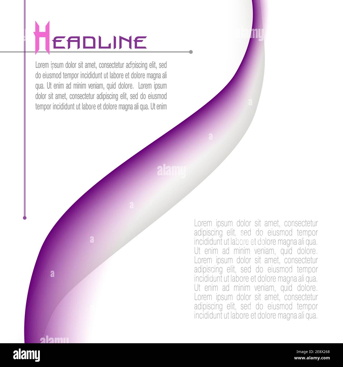 Layout with abstract wave in purple and gray. Minimalistic vector ...