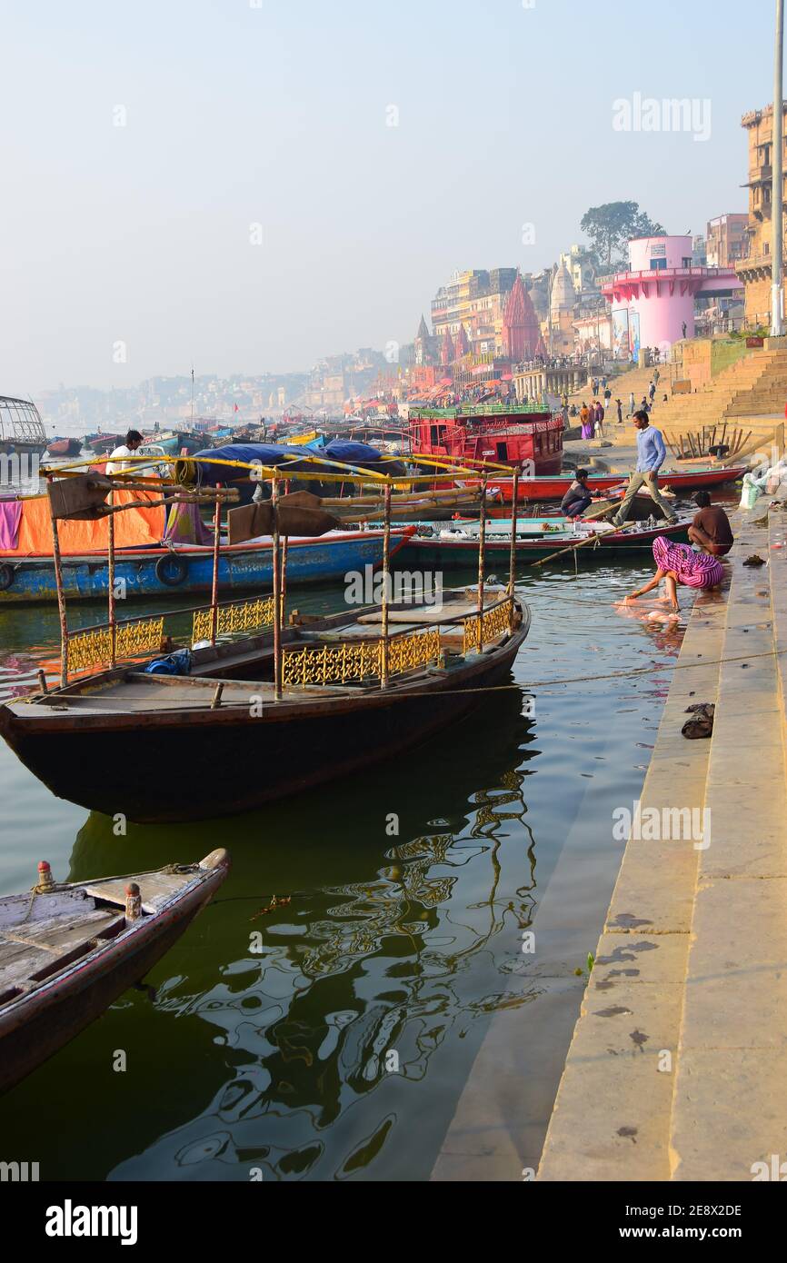 Ganges River and Ghats, Varanasi, India Stock Photo - Alamy
