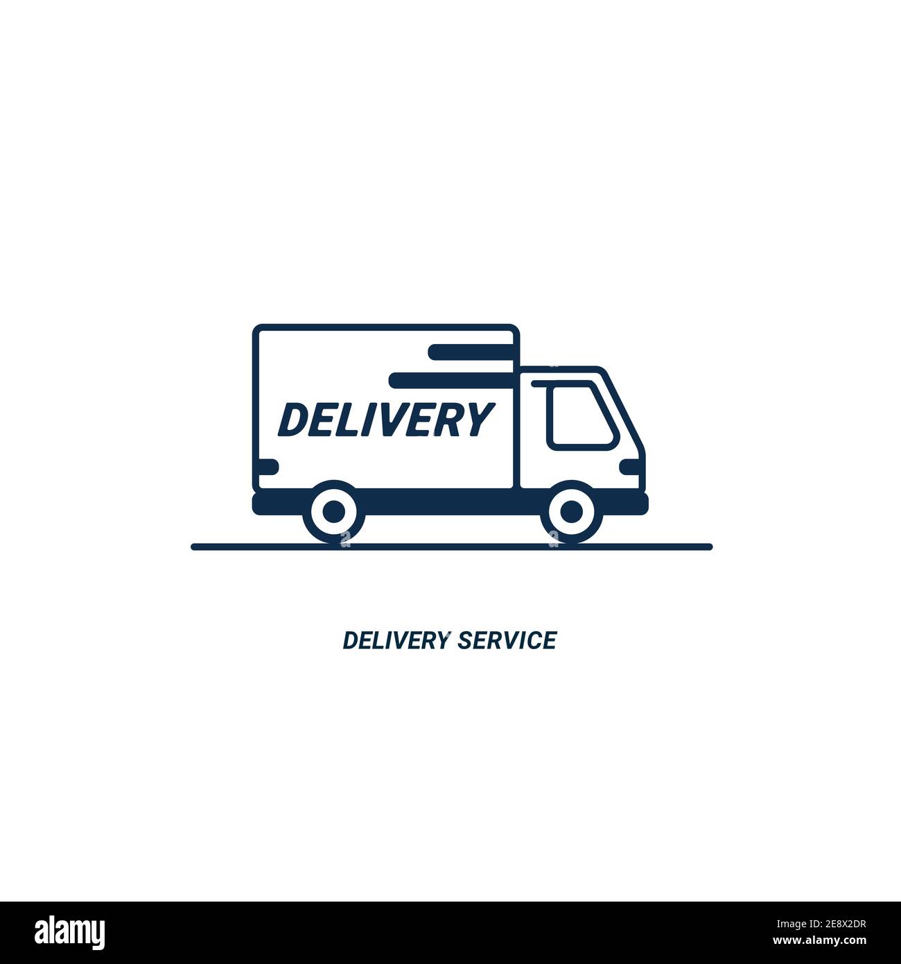 Line icon- delivery. Van outline icon on white background. Delivery ...
