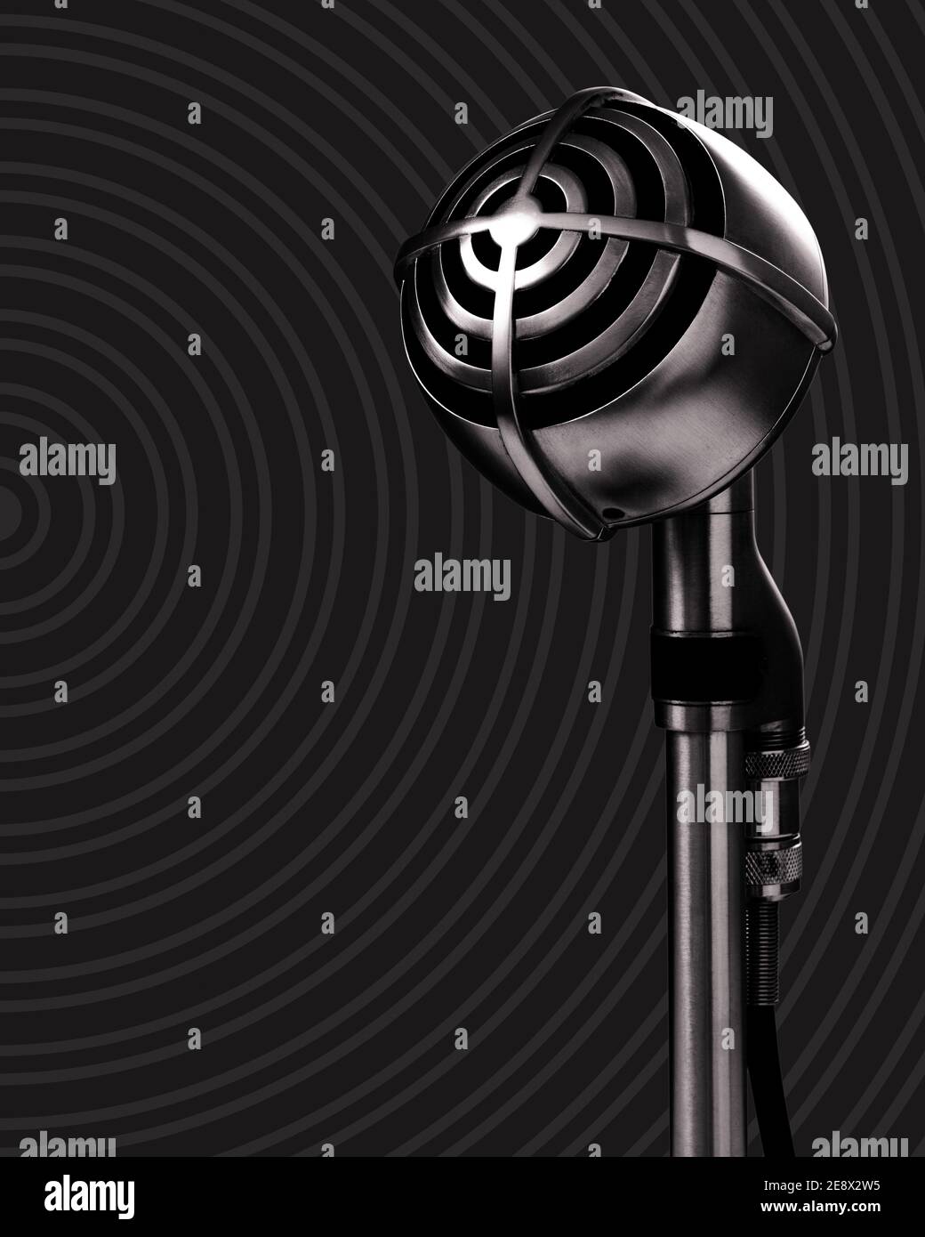 Vintage microphone poster Stock Photo - Alamy