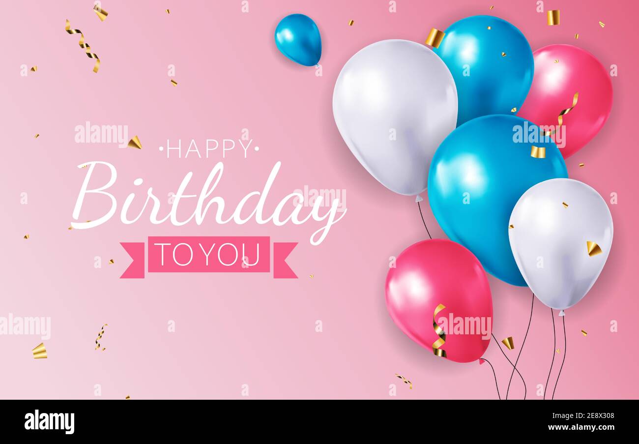 Realistic 3d balloon background for party, holiday, birthday, promotion ...