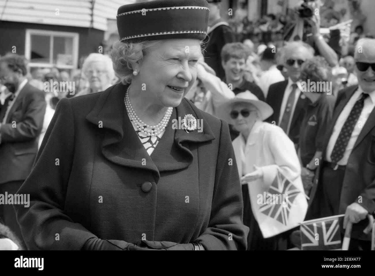 Queen Elizabeth II visit to Hastings Old Town, East Sussex, England, UK ...