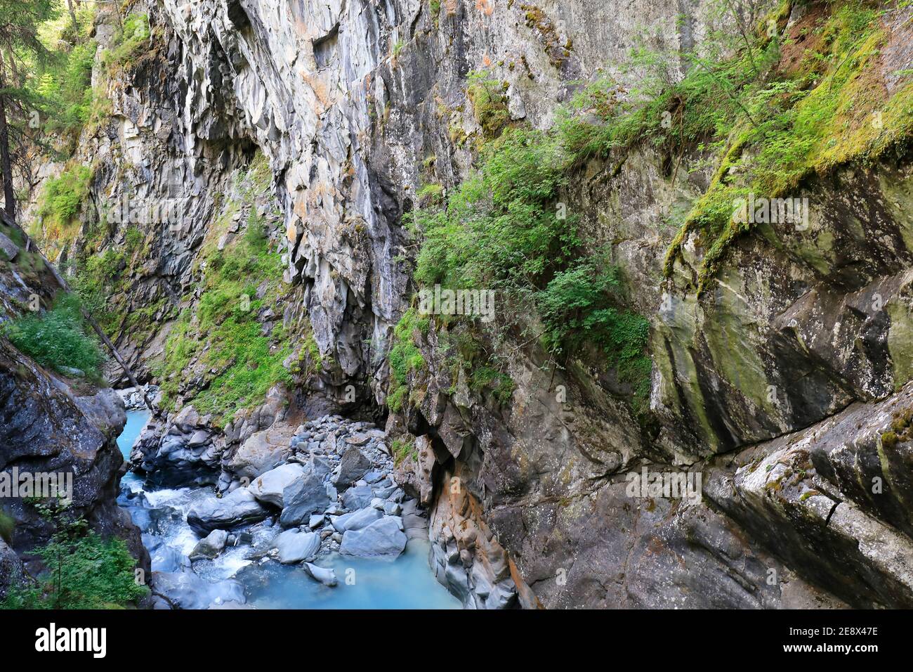 Gorner gorge in the swiss alps, Zermatt, Switzerland 2020 Stock Photo ...