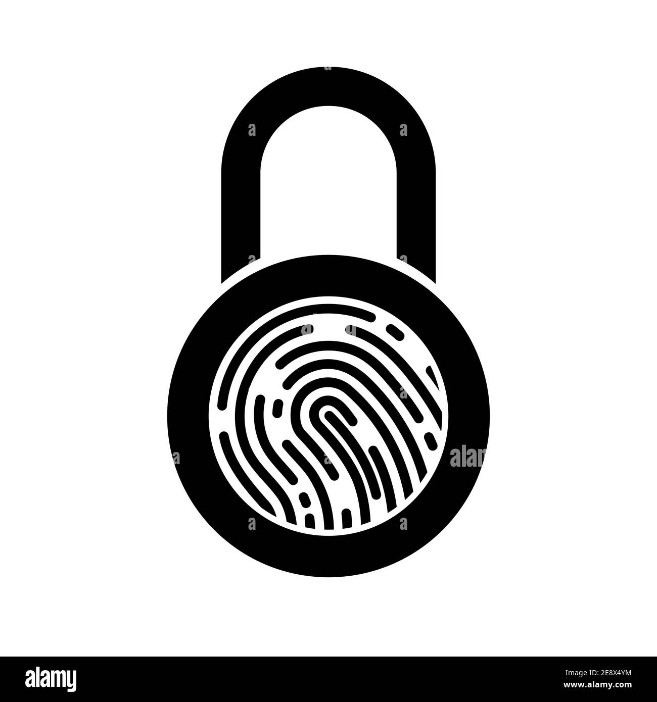 Fingerprint padlock icon. Scan fingerprint icon. Security concept icon ...