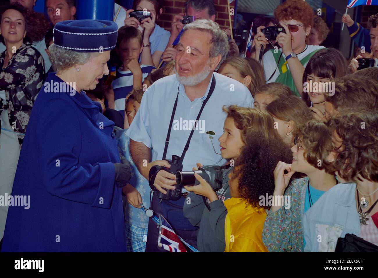 Queen Elizabeth II talking to well wishers on her visit to Hastings Old ...