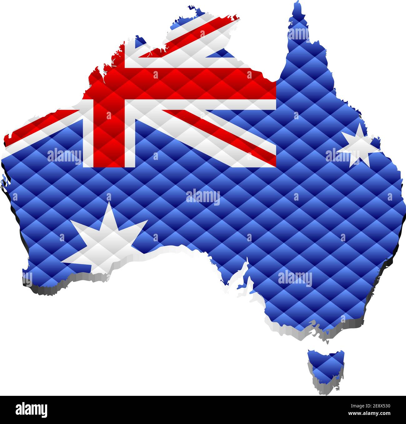 Mosaic Map of the Australia - Illustration, Three Dimensional Map of ...