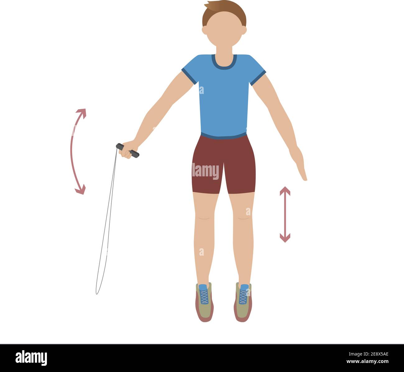 Man jumping rope in gym Stock Vector Images - Alamy