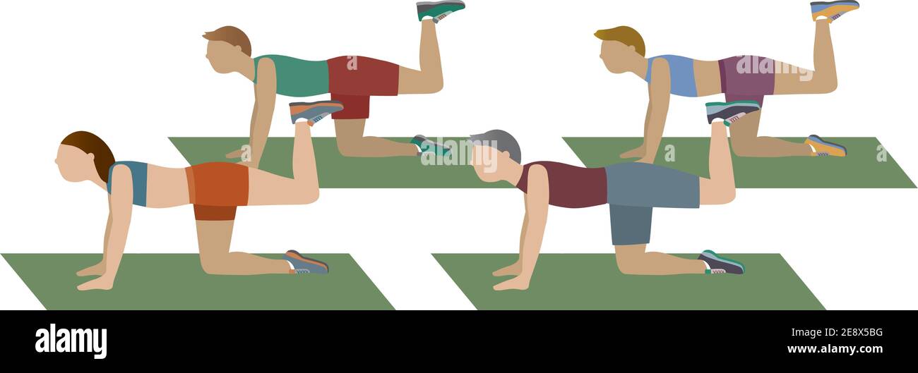 Group doing floor exercises - illustration Stock Vector Image & Art - Alamy