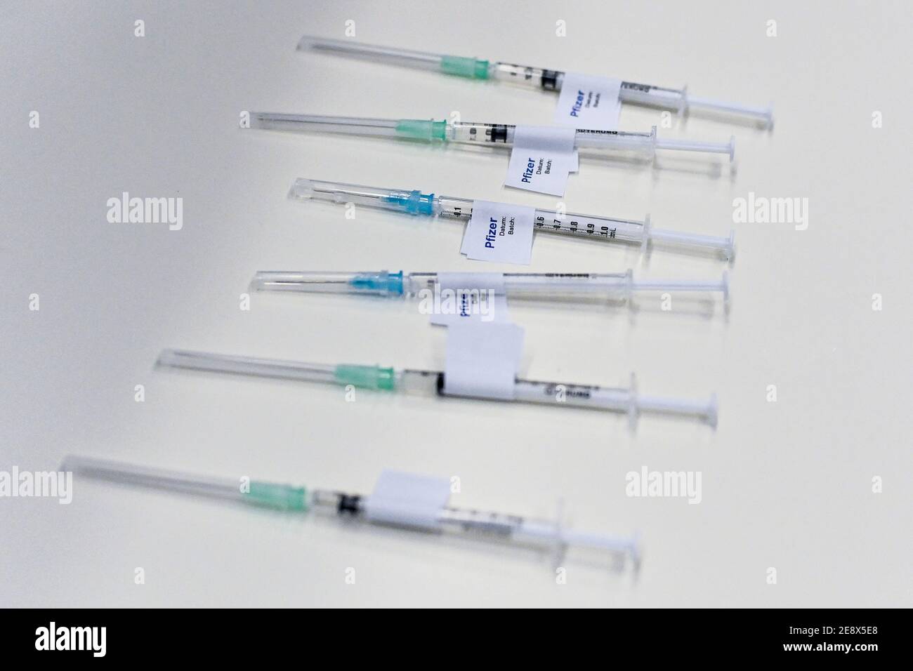 Illustration picture showing a mock up of vaccine injection needles at ...