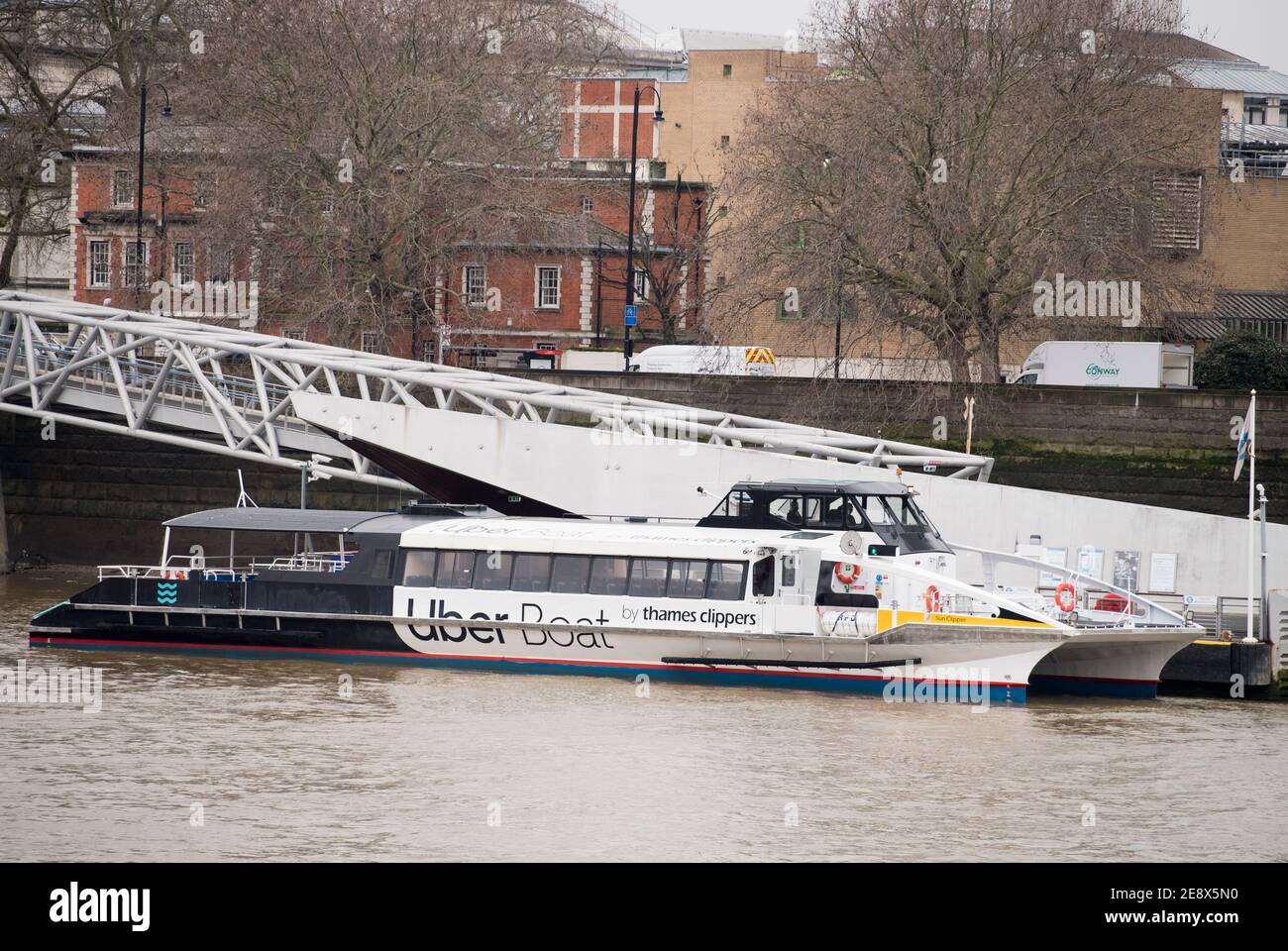 An Uber Boat by Thames Clippers in London. Picture date: Monday ...