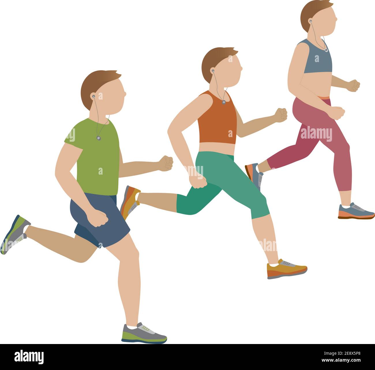Group of people jogging - illustration Stock Vector Image & Art - Alamy