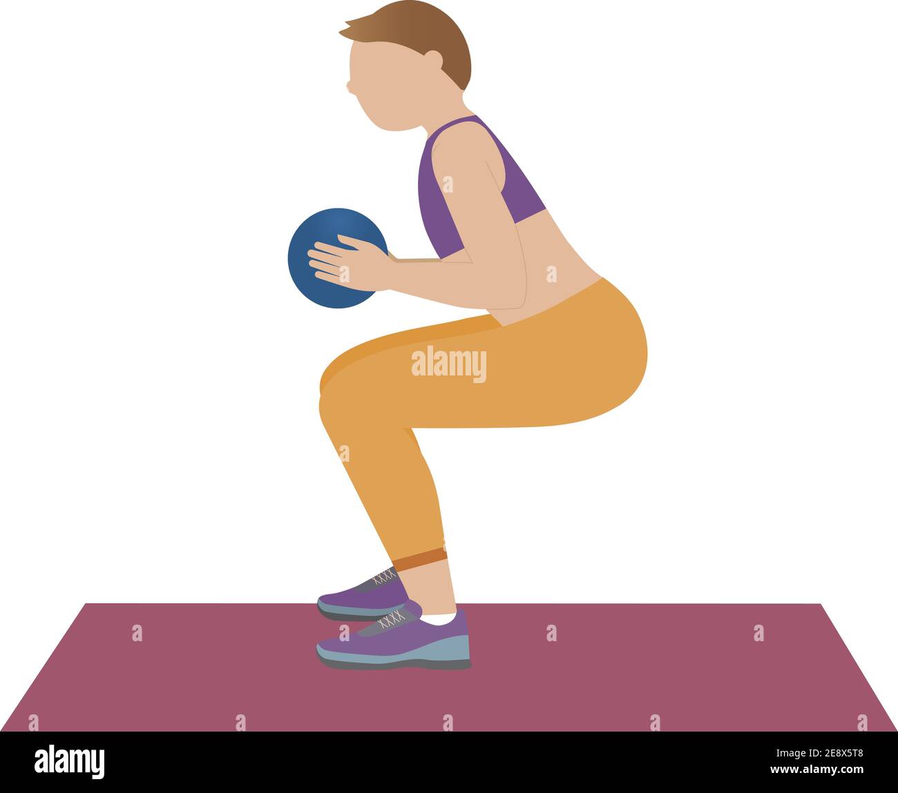 Woman doing squat with arm press - illustration Stock Vector Image ... Woman doing squat with arm press - illustration Stock Vector Image ...