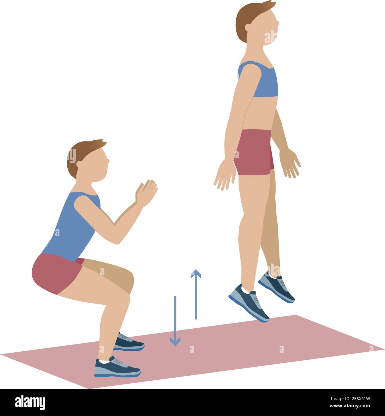 Jumping squats Stock Vector Images - Alamy