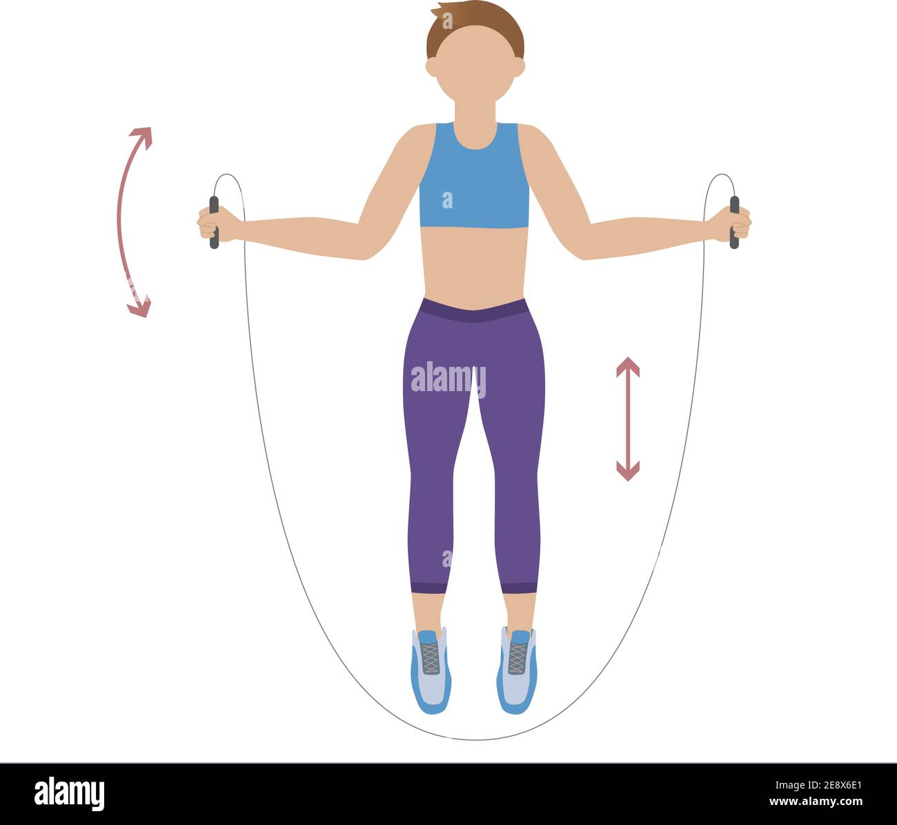 Woman doing basic jumping with rope - illustration Stock Vector Image ...
