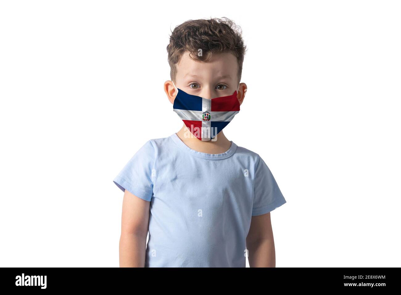 Respirator with flag of Dominican Republic White boy puts on medical ...
