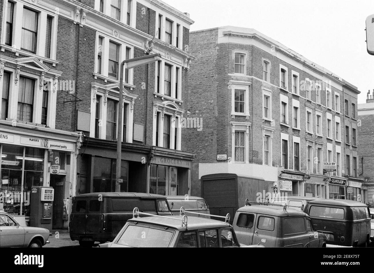 UK, West London, Notting Hill, 1973. 114 Talbot Road & Powis Mews Stock ...