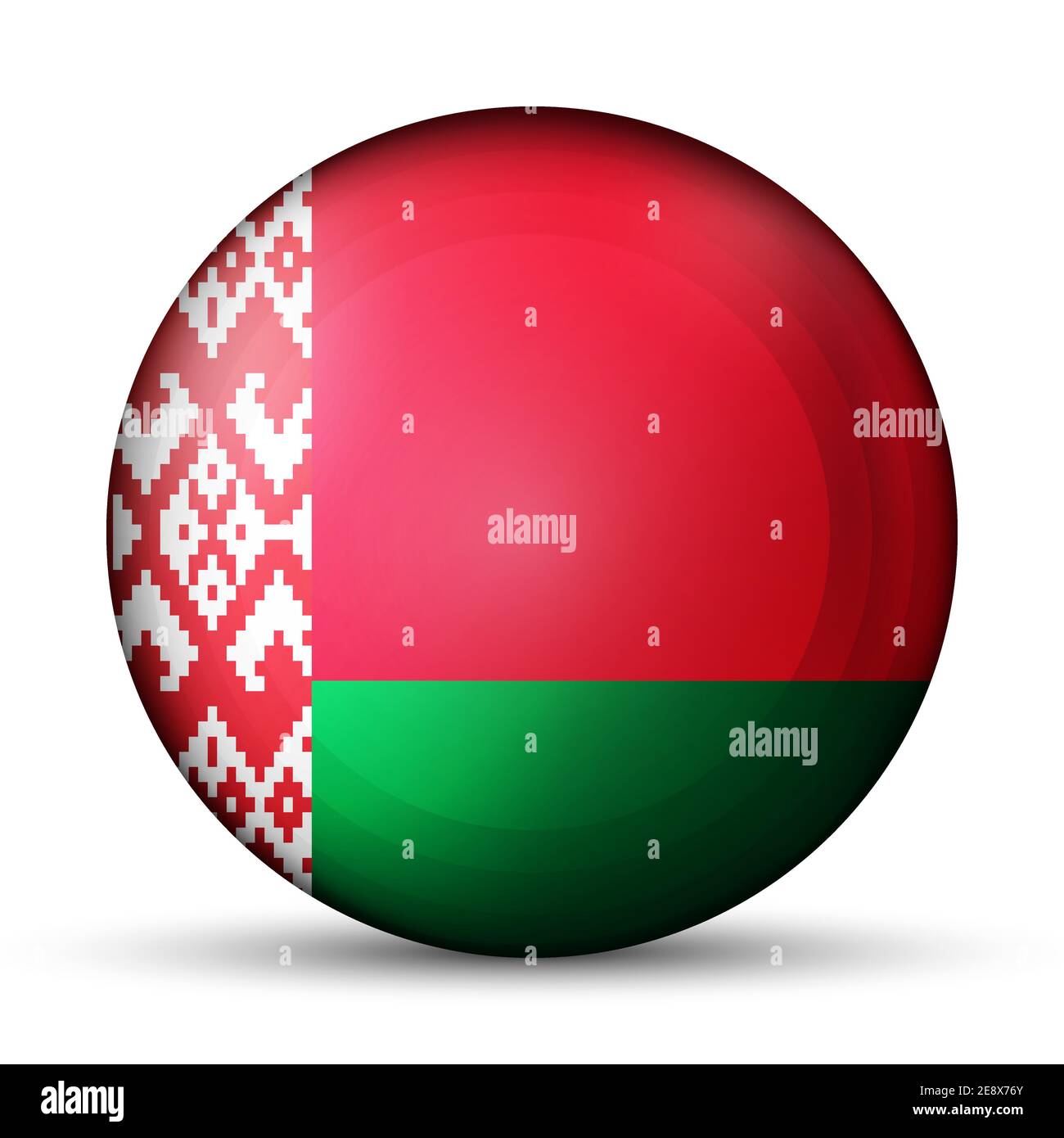 Glass light ball with flag of Belarus. Round sphere, template icon ...