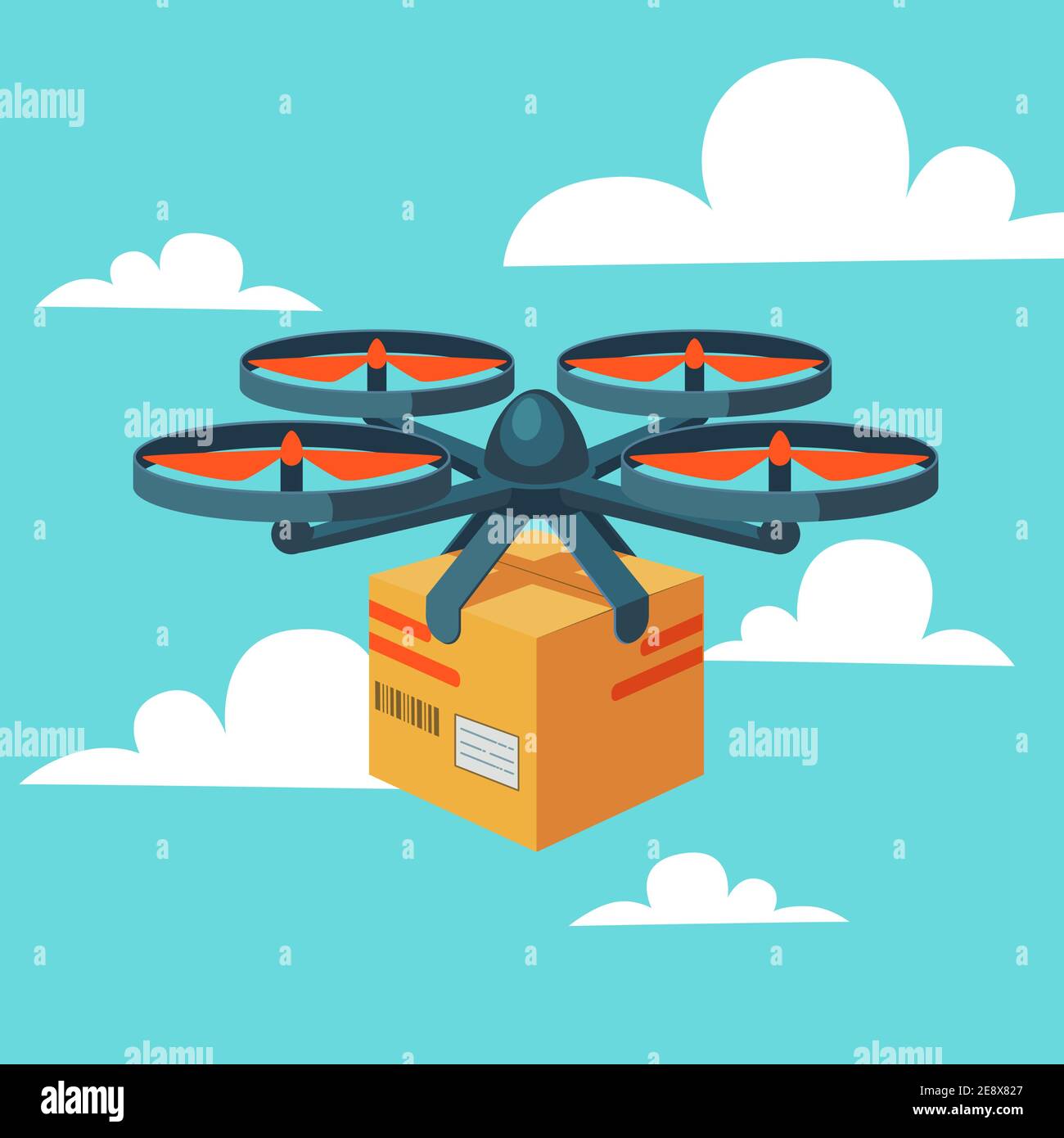 Delivery flying air drone Stock Vector Images - Alamy