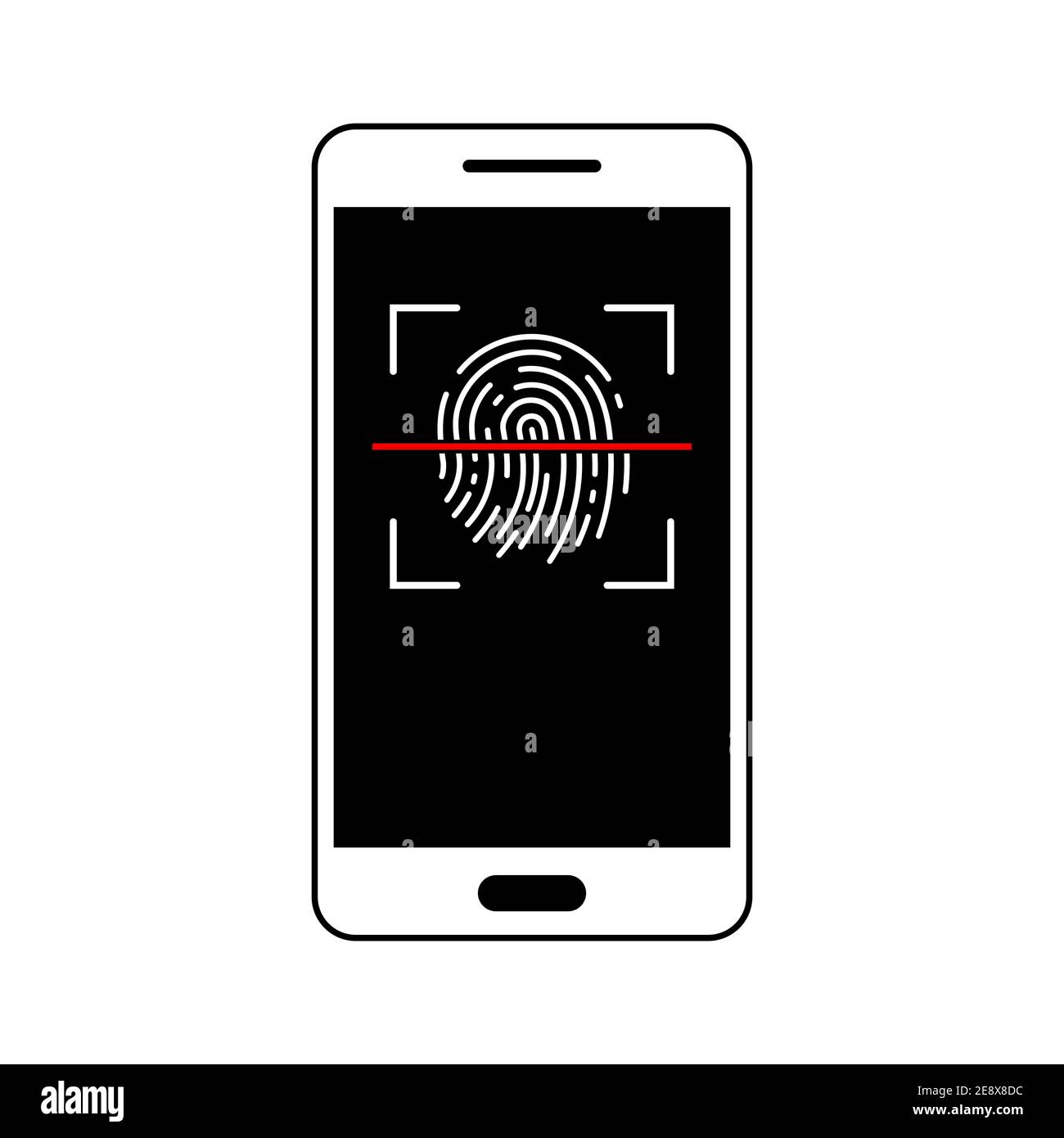 Smartphone unlocking icon. Fingerprint scan icon. Vector illustration ...