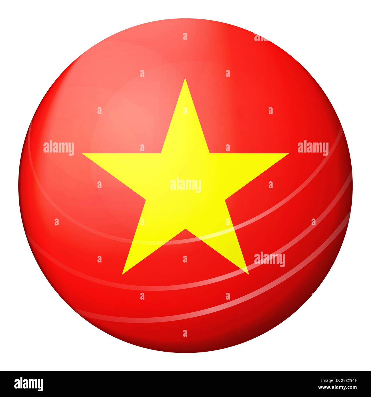 Glass light ball with flag of Vietnam. Round sphere, template icon ...