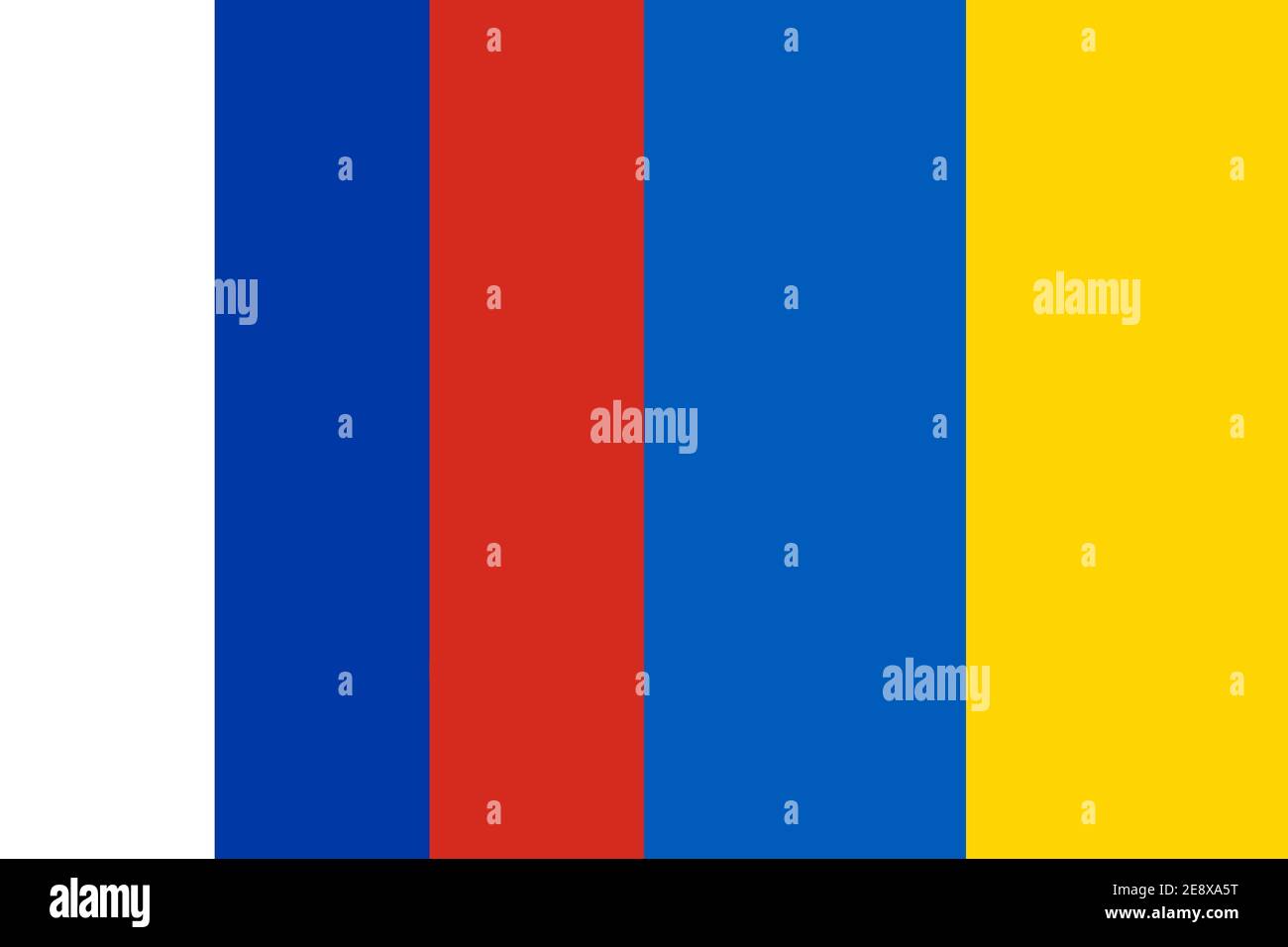 Illustration of Russia and Ukraine vertical national flags next to each ...