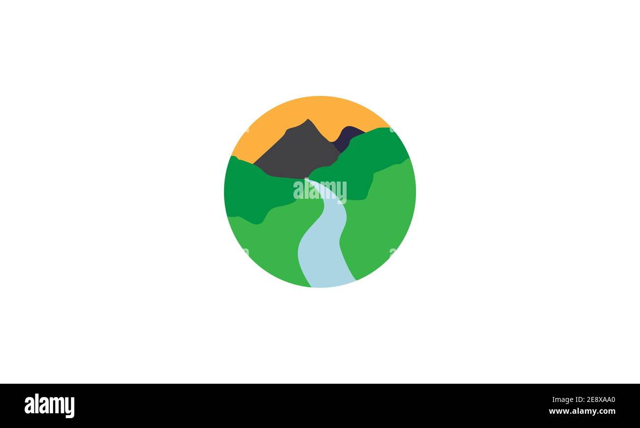 Riverside mountains Stock Vector Images - Alamy