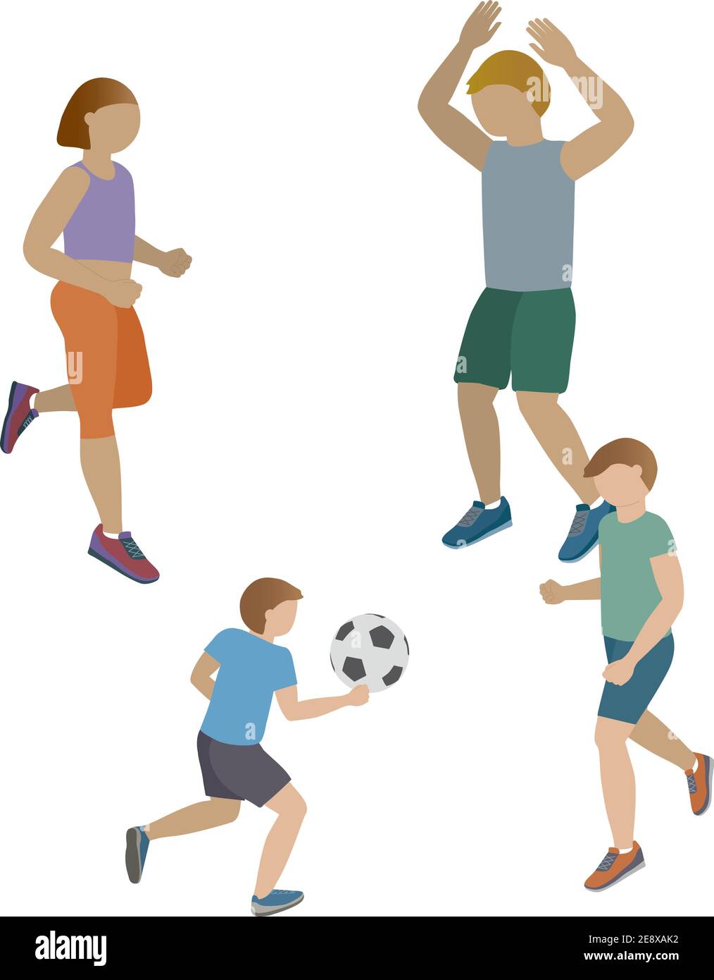 People Playing Football Clipart