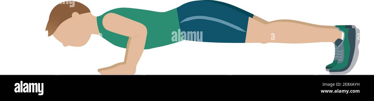 Man doing push-ups - illustration Stock Vector Image & Art - Alamy