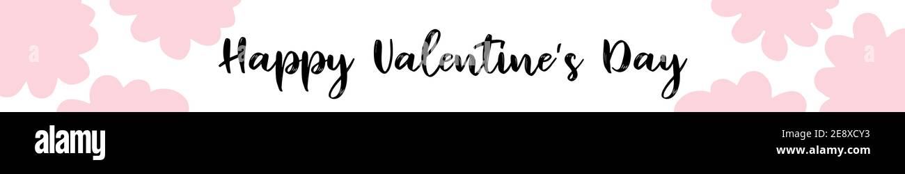 Handwritten Happy Valentines Day quote as banner or logo. Lettering for ...