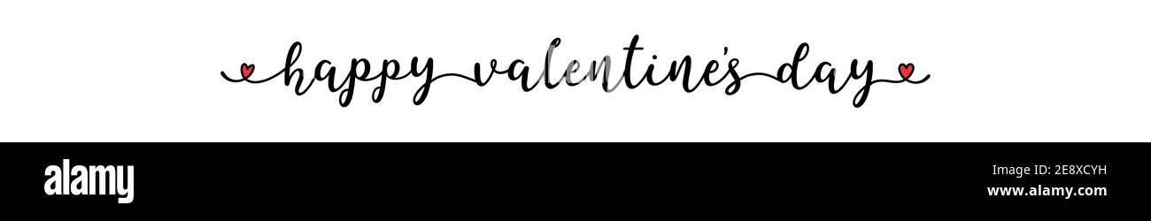 Handwritten Happy Valentines Day quote as banner or logo. Lettering for ...