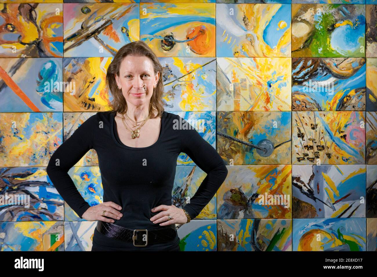 Artist and poet Frieda Hughes poses in front of her piece, 400 Days at ...