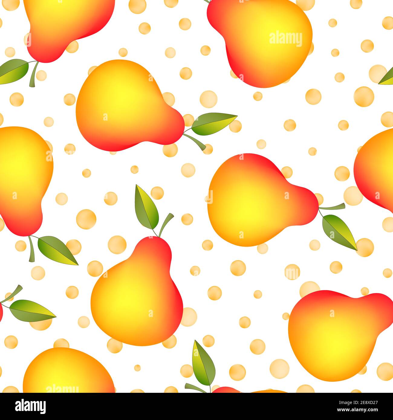 Funny autumn illustration with colorful pears. Seamlees pattern with ...