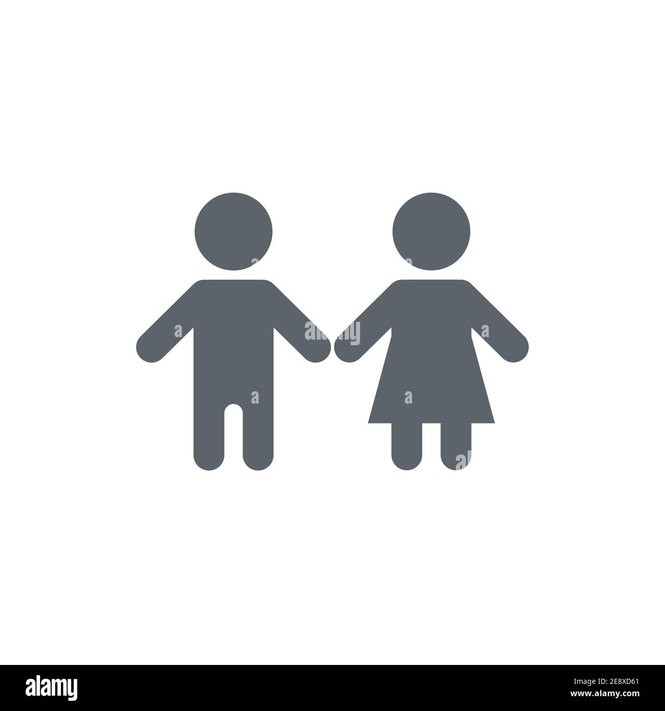 Child vector icon, happy boy and girl children kid pictogram Stock ...