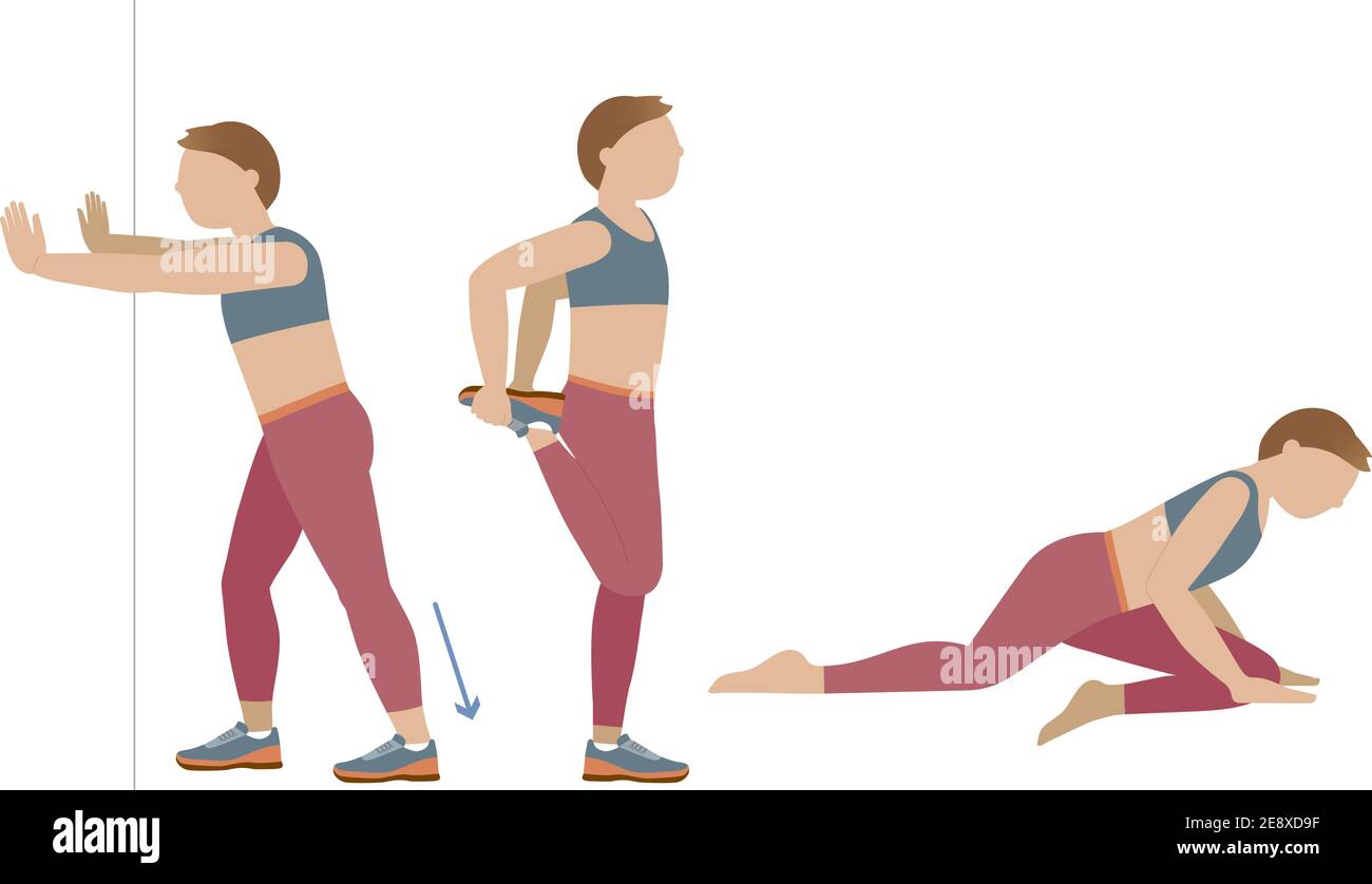 Woman doing stretches - illustration Stock Vector Image & Art - Alamy