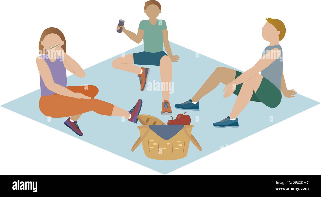 Couple and picnic Stock Vector Images - Alamy