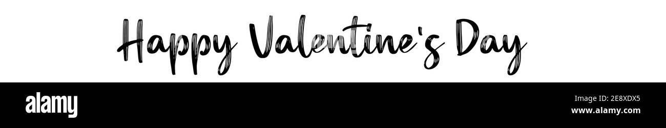 Handwritten Happy Valentines Day quote as banner or logo.Lettering for ...