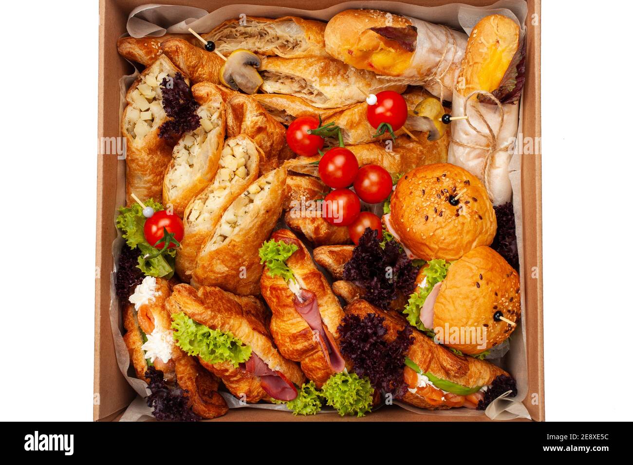 Pastries box hand man hi-res stock photography and images - Alamy