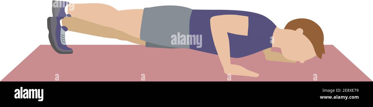 Man doing push ups with one foot - illustration Stock Vector Image ...