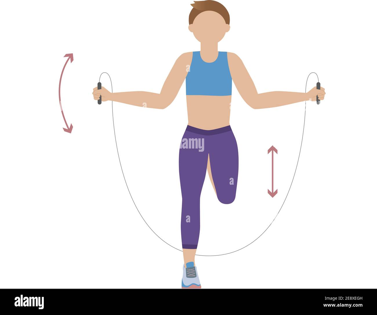 Woman doing alternating jumps with rope - illustration Stock Vector ...