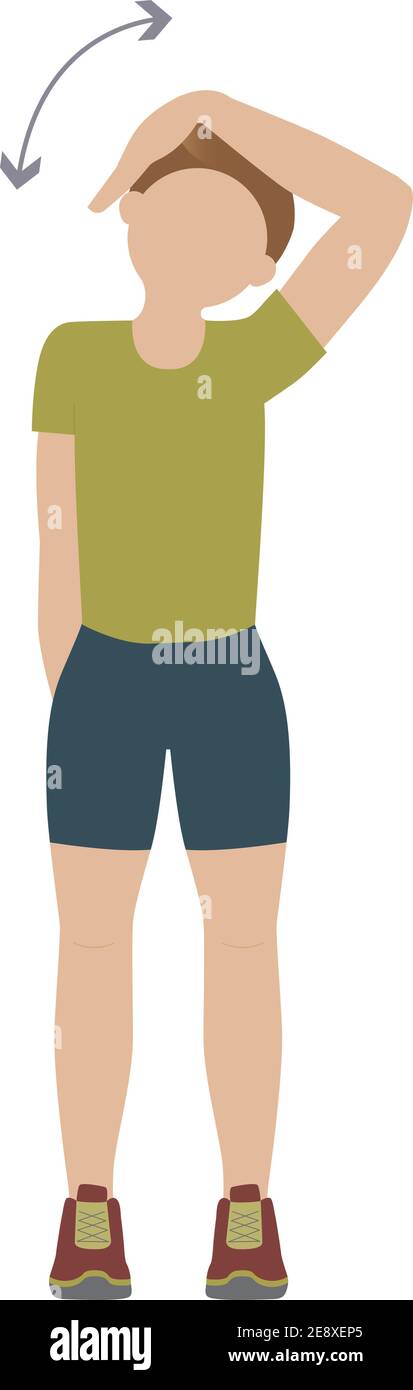Man doing neck stretching exercises - illustration Stock Vector Image ...