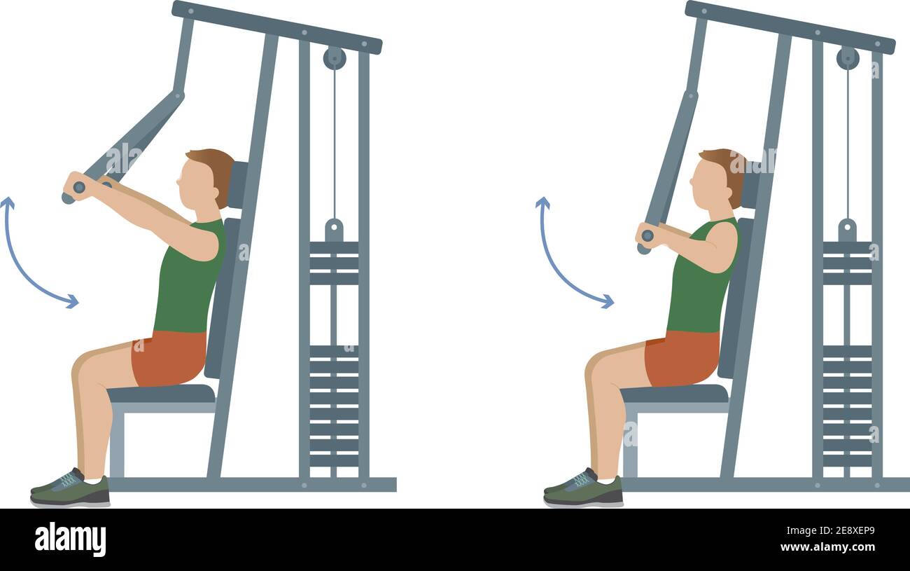 Man doing chest press - illustration Stock Vector Image & Art - Alamy