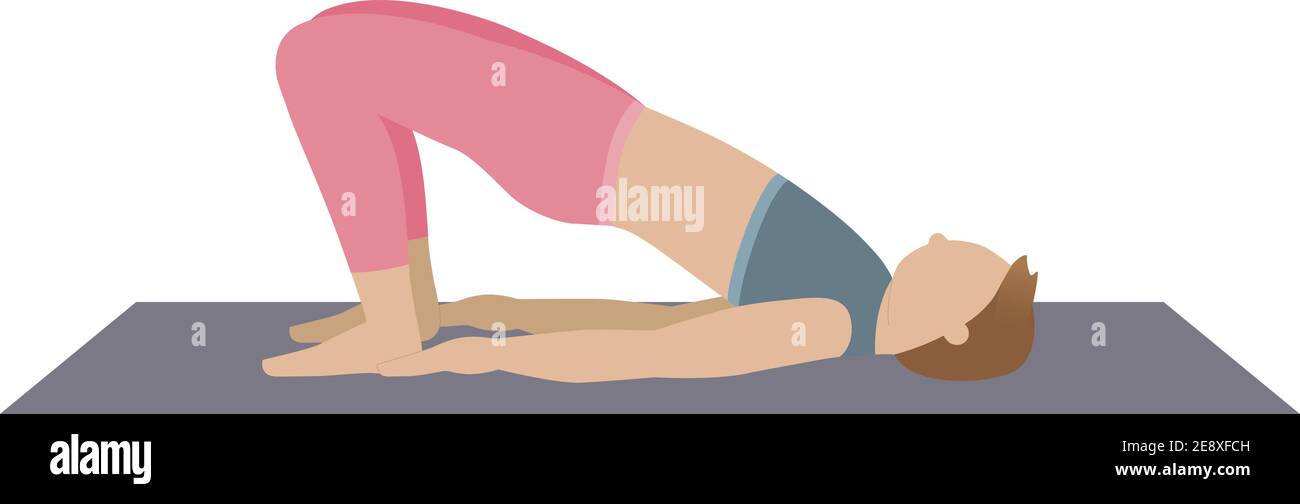 Woman doing buttock bridge - illustration Stock Vector Image & Art - Alamy