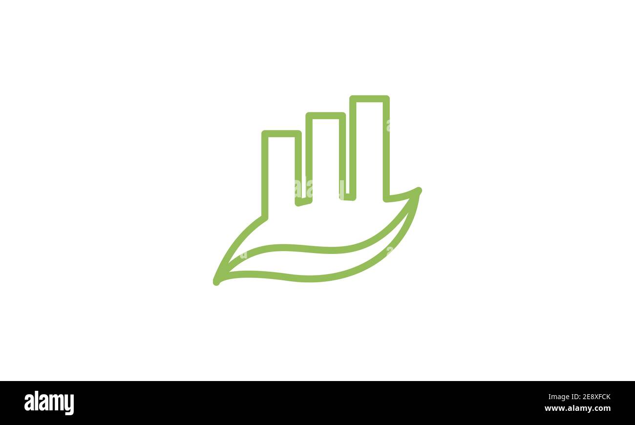 leaf with building line simple green logo symbol icon vector graphic ...