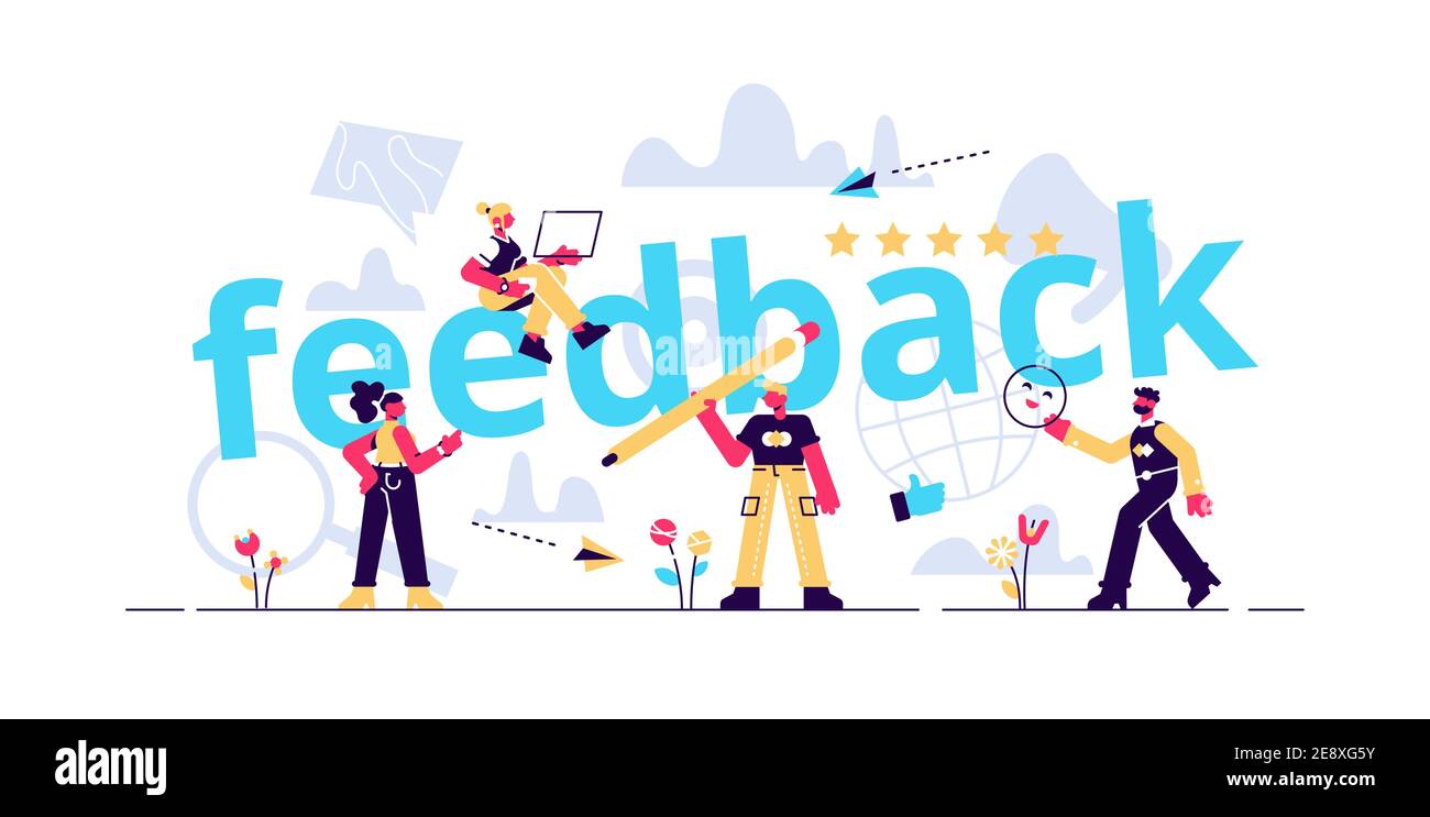 Feedback concept illustration. Idea of reviews and advices. Flat style ...